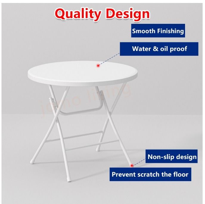HDPE Foldable Round Table Folding Table Outdoor Indoor Portable Table ...