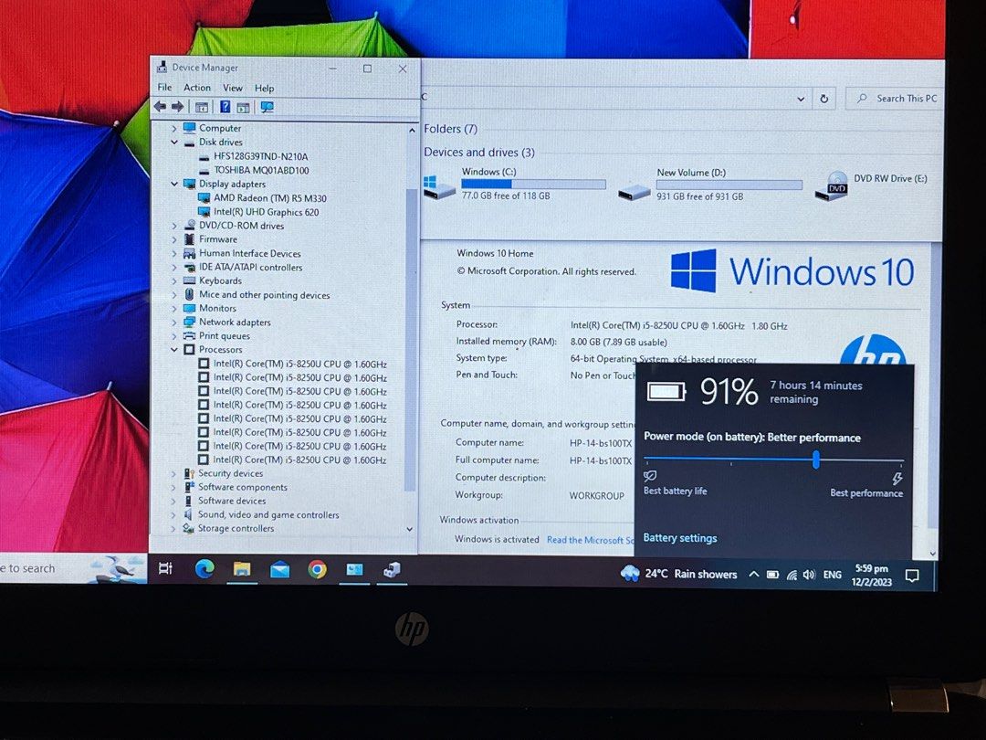 HP Pavilion Laptop 14 inch display screen Processor intel Storage M.2 ...