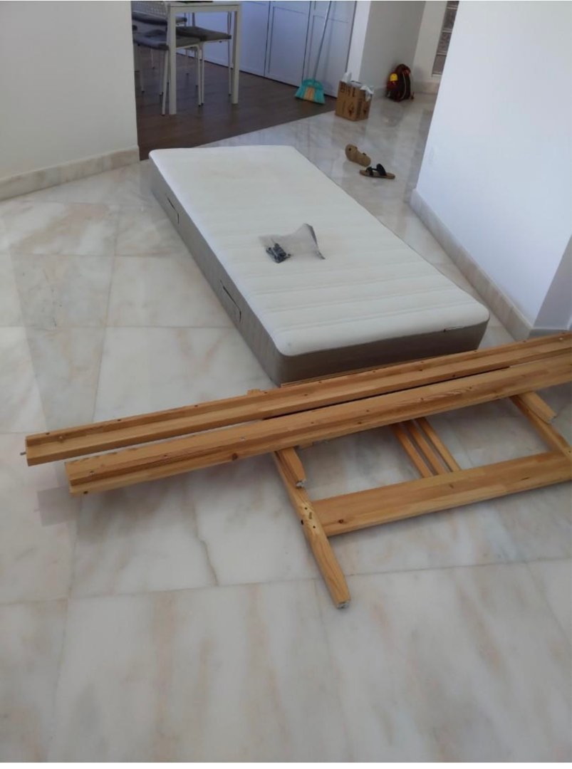 Ikea Fjellse Single Bed Frame with Matress, Furniture & Home Living ...