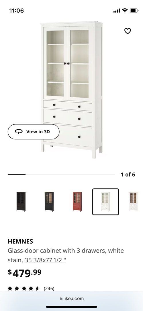 IKEA Hemnes cabinet combination with doors, white, Furniture & Home ...