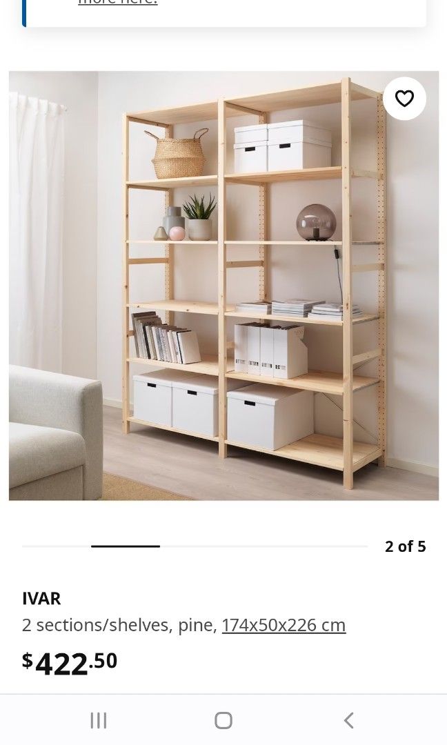 70% discount - IKEA IVAR Pine Shelving Rack / Cabinet for Storeroom ...