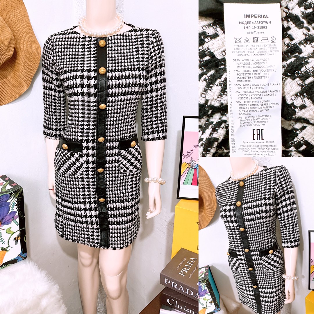 Imperial Tweed dress, Women's Fashion, Dresses & Sets, Dresses on Carousell