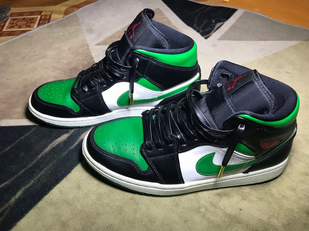 Jordan 1 mid Signal blue and green, Men's Fashion, Footwear, Sneakers ...