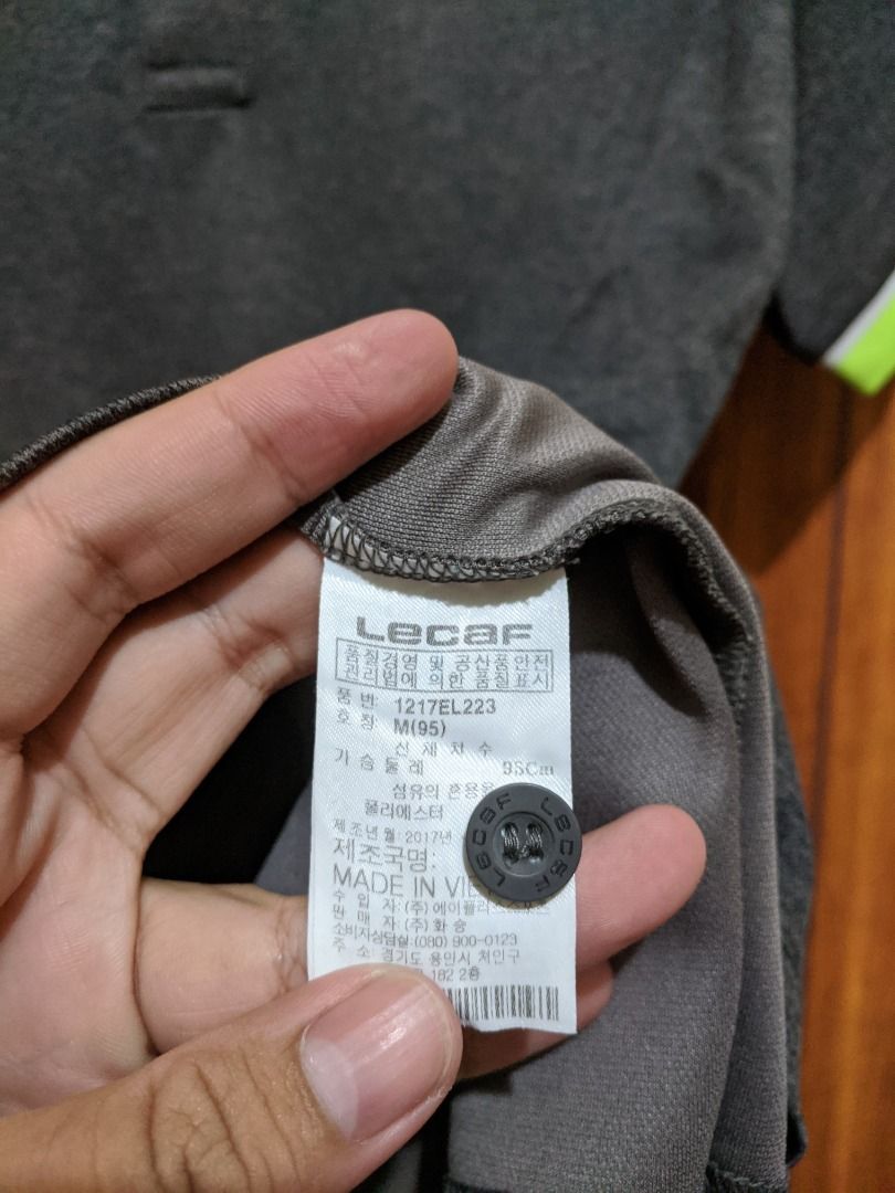 Kaos Polo Lecaf Abu Abu Corak Kerah Garis Hijau Stabilo, Fesyen Pria, Pakaian , Atasan di Carousell