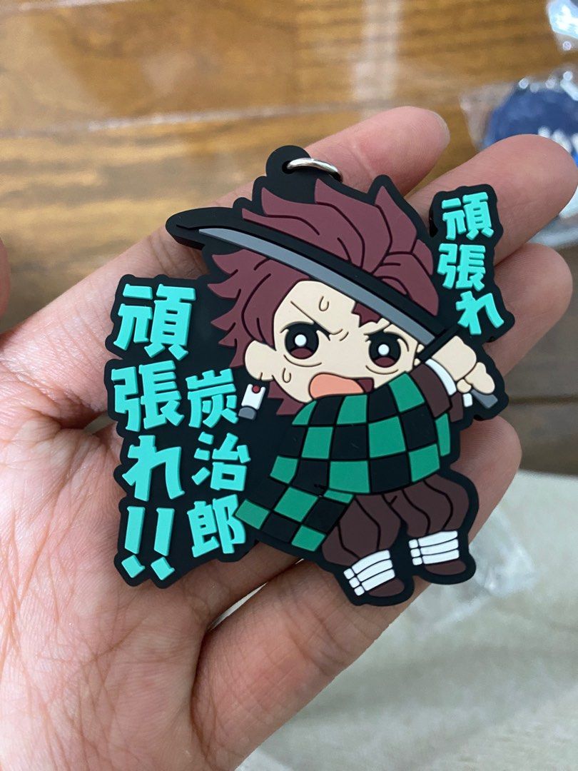Kimetsu no yaiba demon slayer Tanjiro rubber key chain, Hobbies & Toys ...