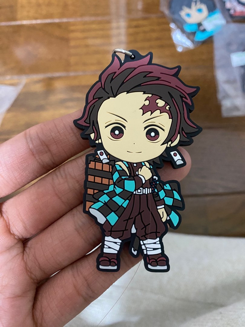 Kimetsu no Yaiba Demon Slayer Tanjiro rubber keychain, Hobbies & Toys ...