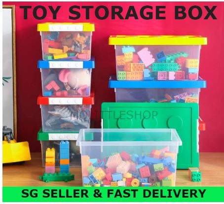 LEGO BUILDING BLOCKS TOY STORAGE BOX STACKABLE BIG SIZE COLOURFUL ...