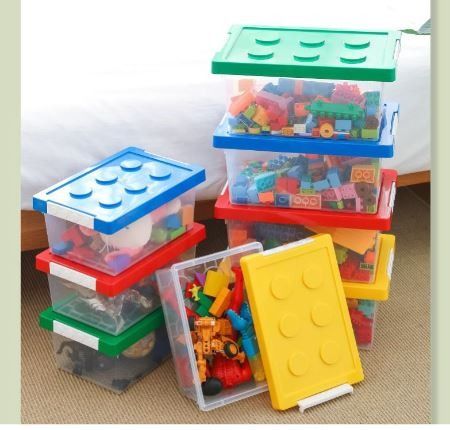 LEGO BUILDING BLOCKS TOY STORAGE BOX STACKABLE BIG SIZE COLOURFUL ...