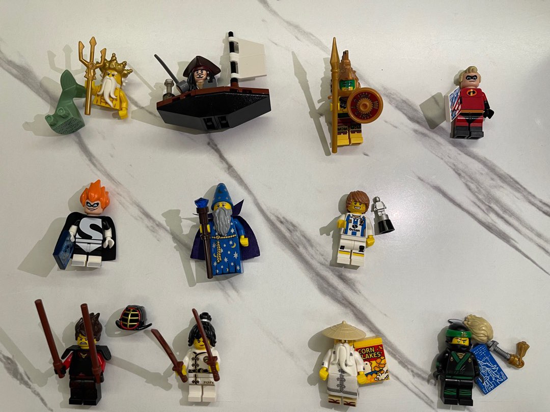 Lego minifigures Ocean King/ Jack Sparrow/ Aztec Warrior/ Incredible ...