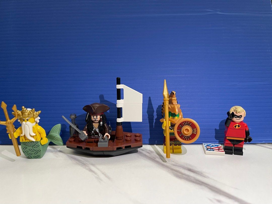 Lego minifigures Ocean King/ Jack Sparrow/ Aztec Warrior/ Incredible ...