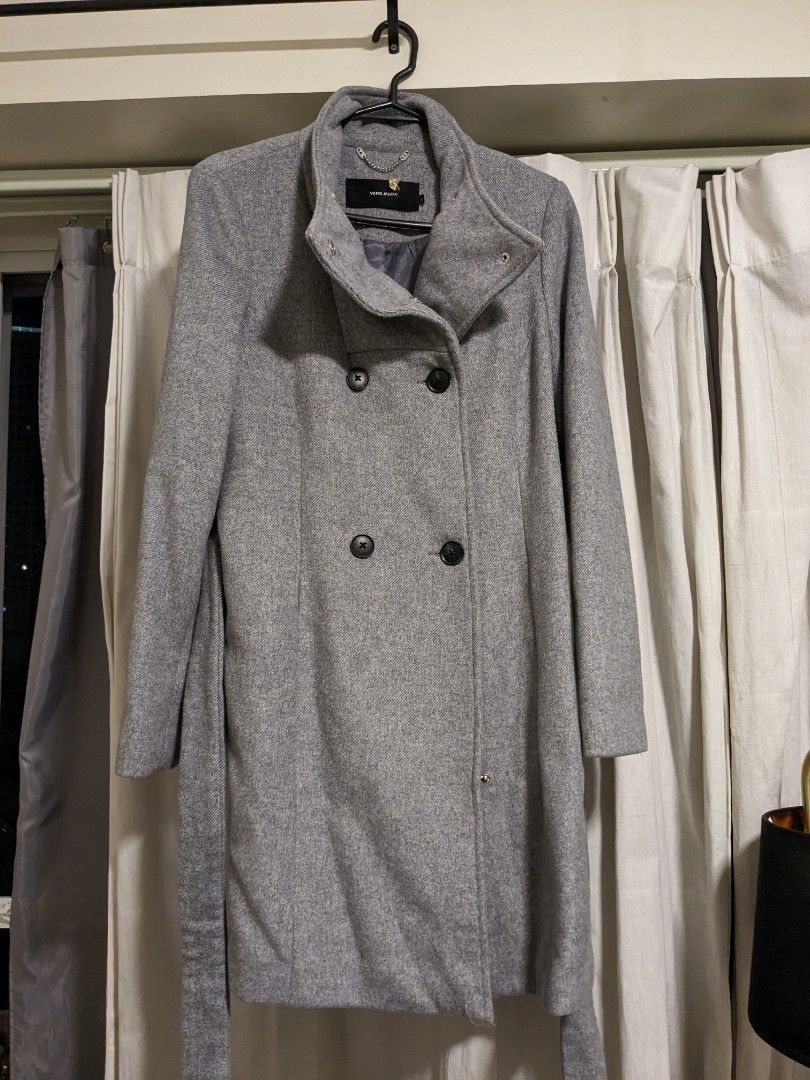 Light Grey Wool Coat, Women's Fashion, Coats, Jackets and Outerwear on ...