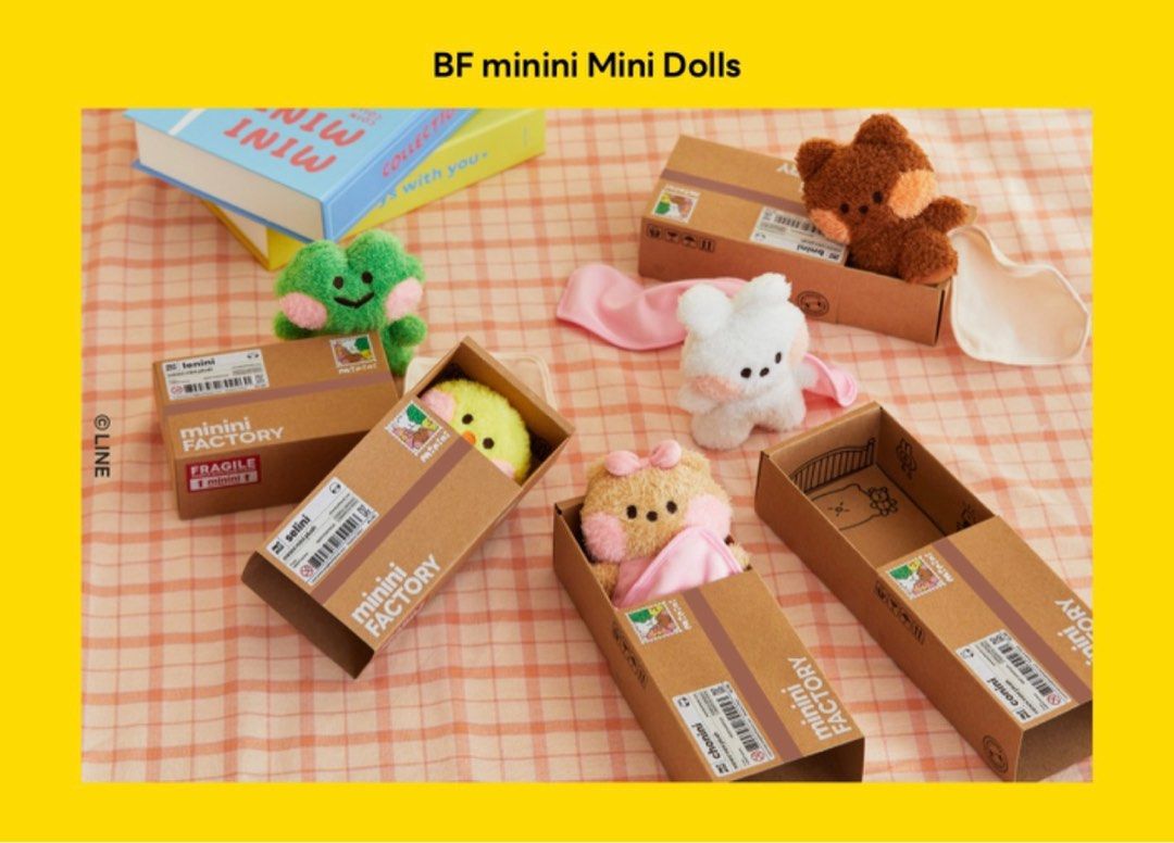 LINE Choco Chonini Cony Conini Minini rabbit baby plush in box, Hobbies ...