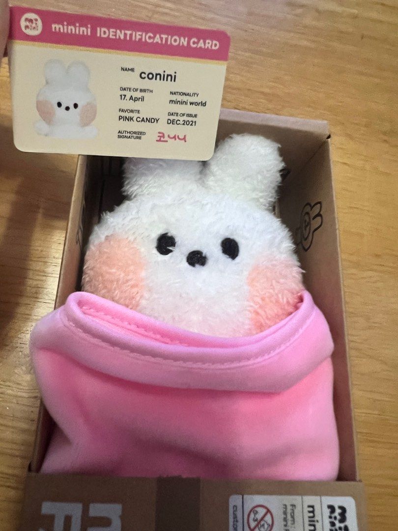 LINE Choco Chonini Cony Conini Minini rabbit baby plush in box, Hobbies ...