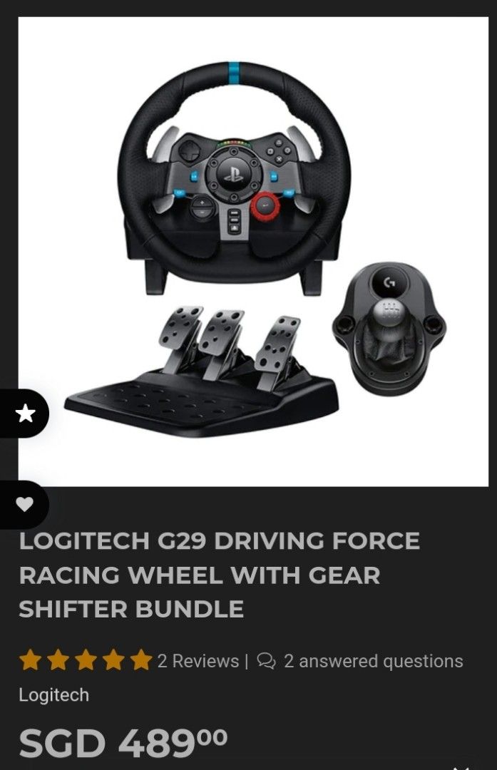 LOGITECH G29 DRIVING FORCE RACING WHEEL WITH GEAR SHIFTER BUNDLE, Video ...