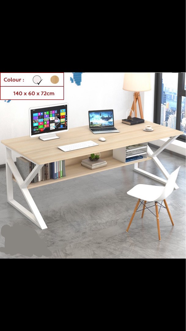 Long Study Table, Furniture & Home Living, Furniture, Tables & Sets on ...