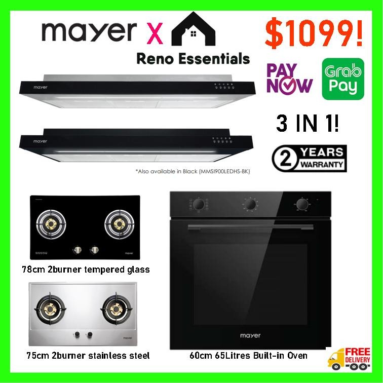 Mayer Hood, Cooker Hob & Built in Oven Kitchen package Bundle, TV ...