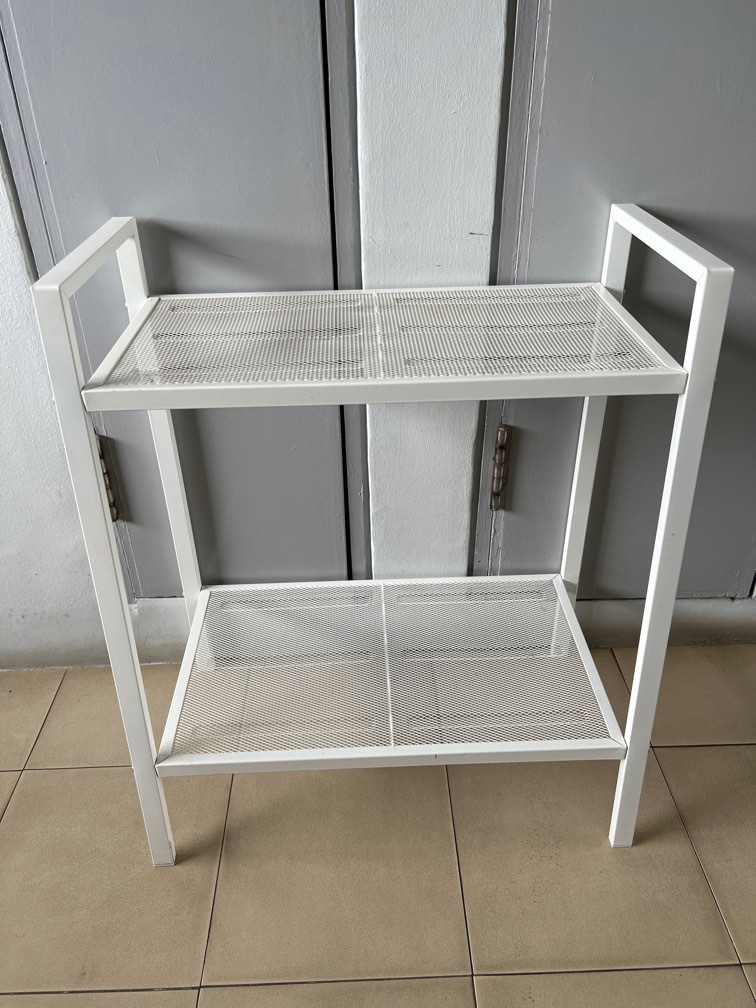 Metal Mesh Rack - White, Furniture & Home Living, Furniture, Shelves ...