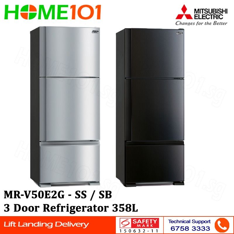 Mitsubishi 3 Door Refrigerator 358L MR-V50E2G, TV & Home Appliances ...