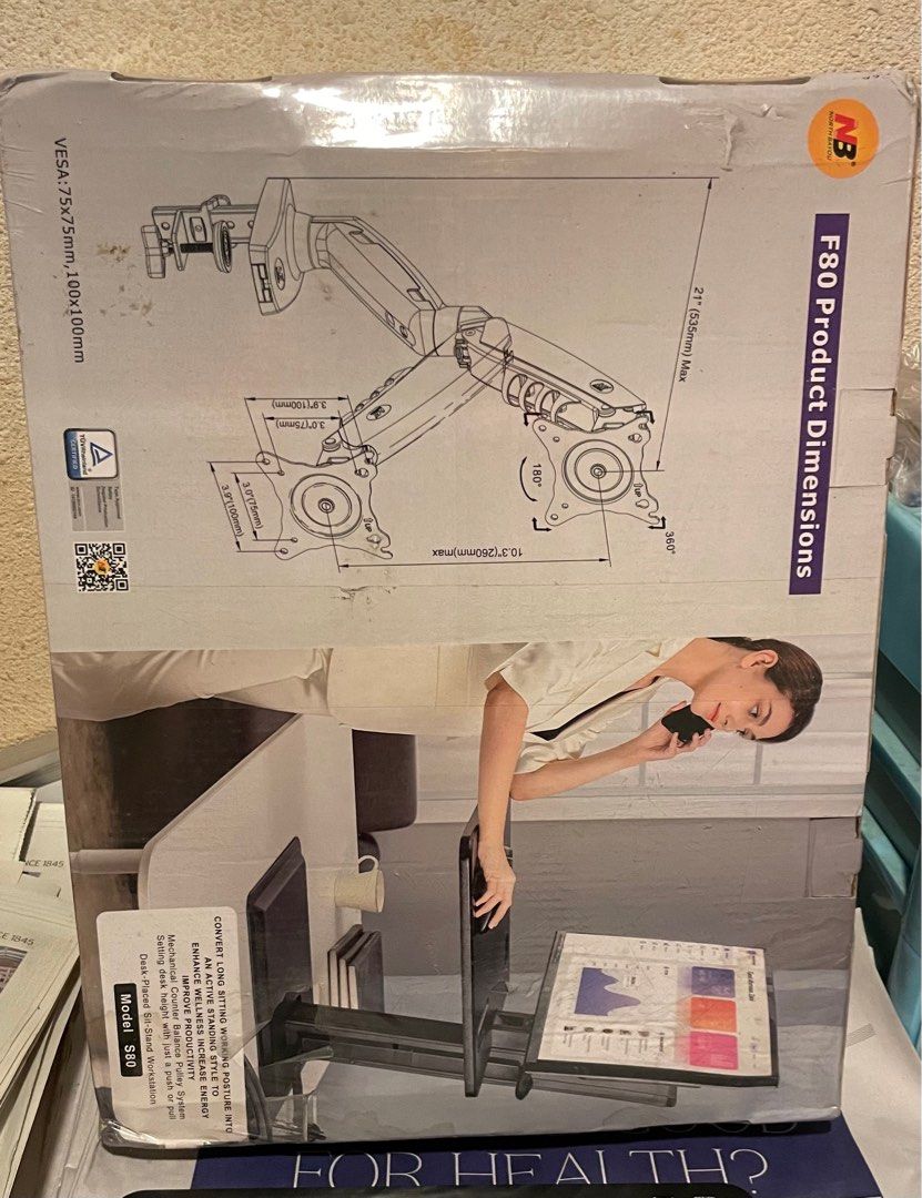 Monitor arm NB F80, Mobile Phones & Gadgets, Other Gadgets on Carousell