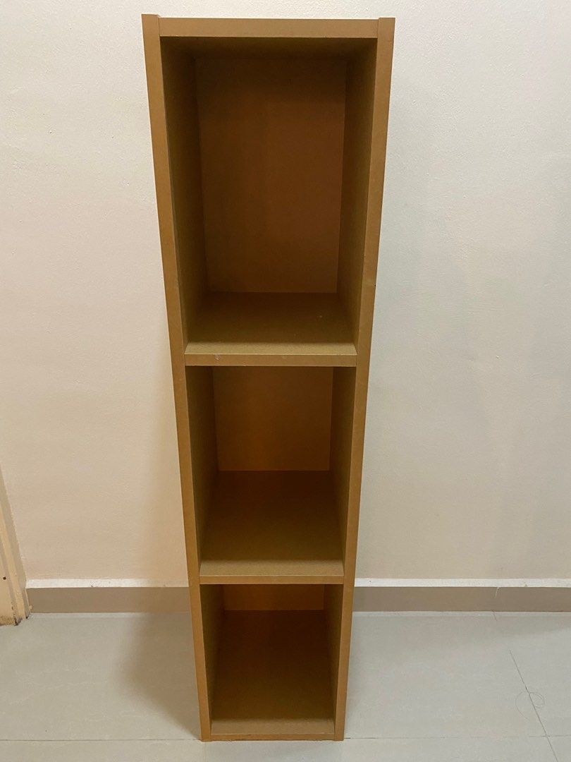 Muji pulp board box shelf storage 3 tier slim, Furniture & Home Living ...