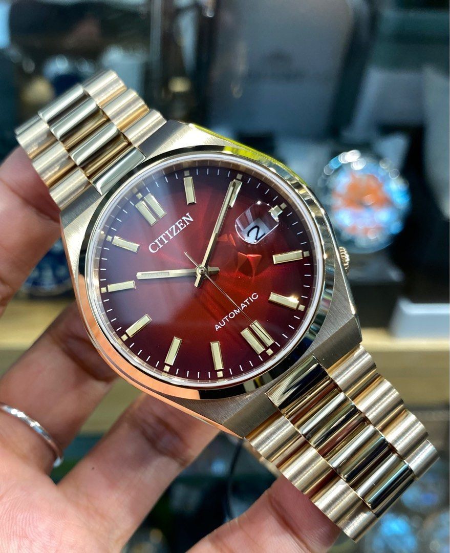 "New Arrival" Citizen Tsuyosa NJ0153-82X Automatic Mechanical Gold Red ...