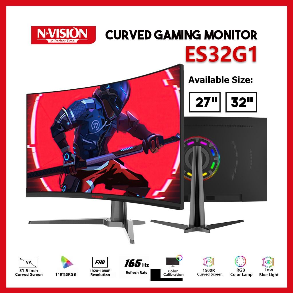 NVISION EG24S1 24" IPS , NVISION ES27G1 27" 180HZ (OC) CURVED ,ES32G1 ...