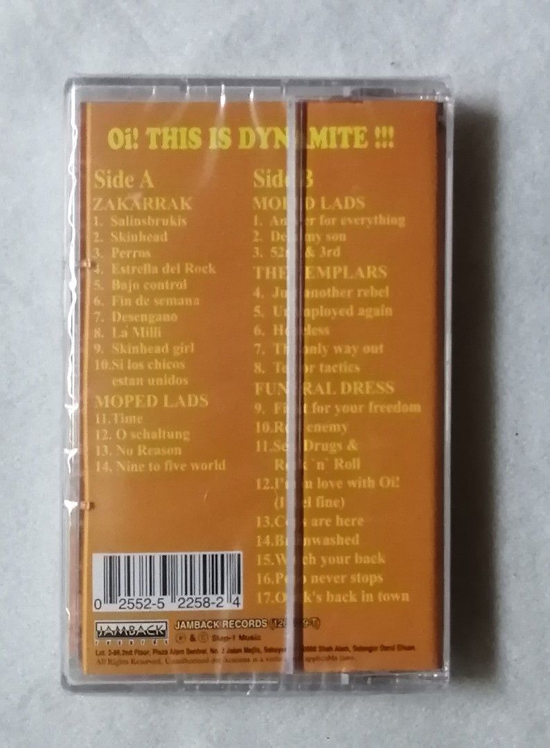Oi! This Is Dynamite Skin & Punk Compilation Zakarrak Moped Lads Cassette Brand New Sealed ...