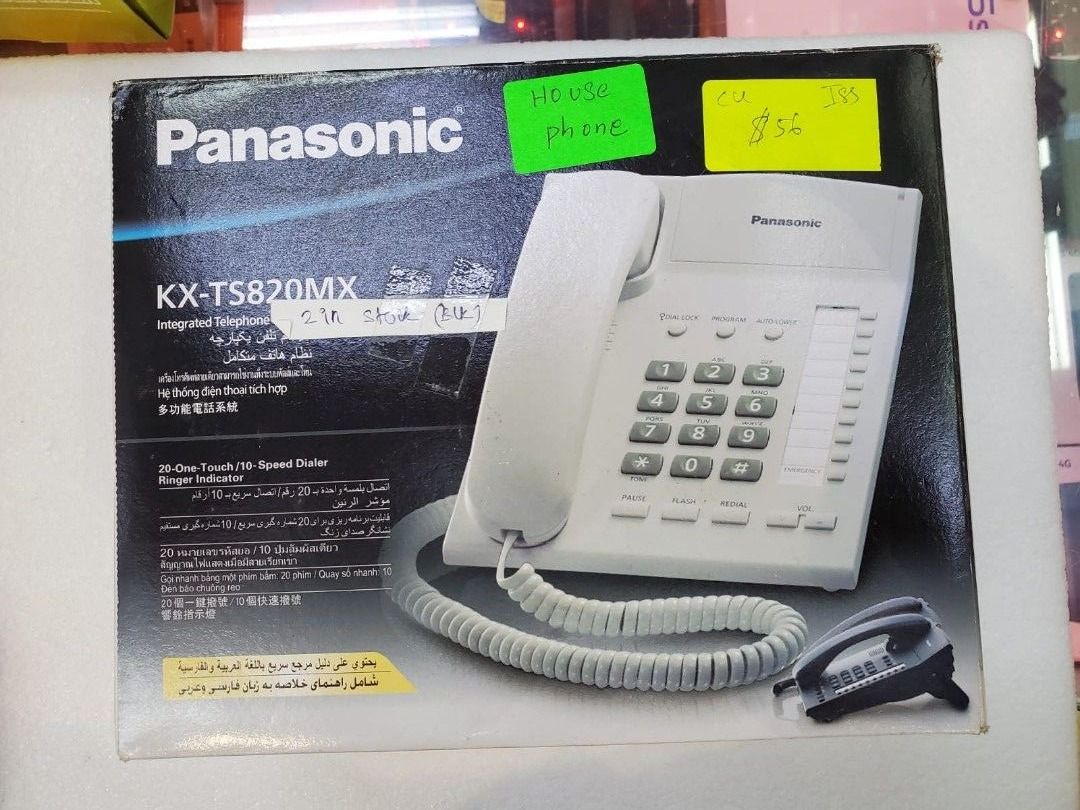 Panasonic KX-TS820MX Corded Telephone - Black, TV & Home Appliances ...