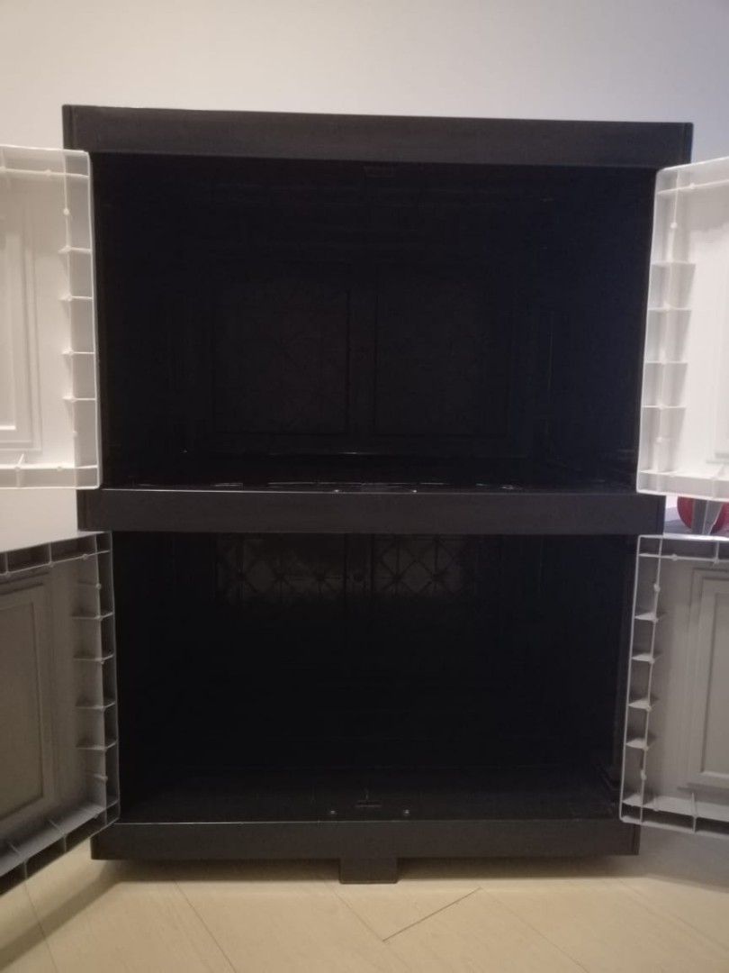 Plastic storage cabinet 2-tier (Almari plastik), Furniture & Home ...