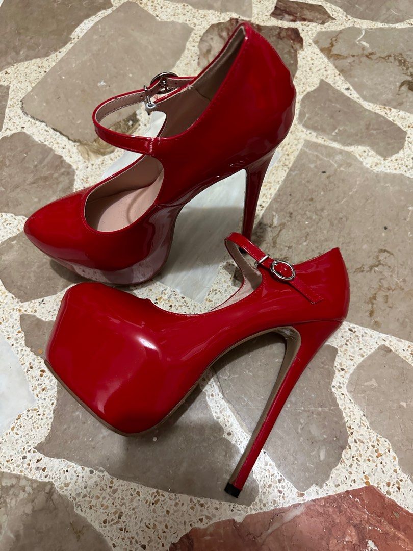 Platform Red Heels Pumps on Carousell