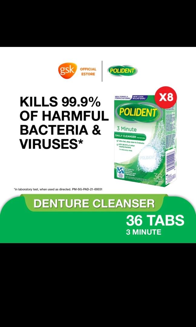 Polident denture tablets, Beauty & Personal Care, Oral Care on Carousell