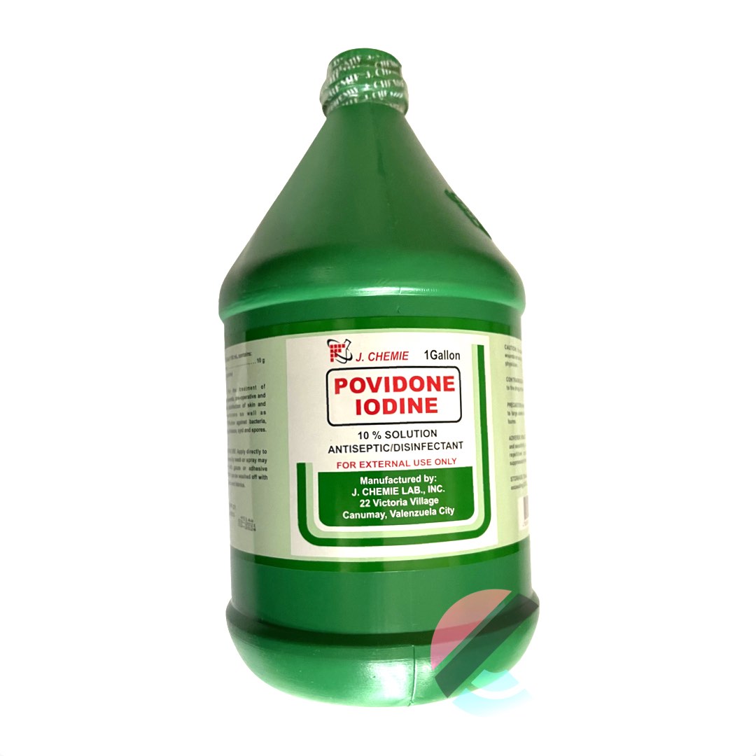 Povidone Iodine 10% Solution Antiseptic/Disinfectant 1 Gallon (J.Chemie ...