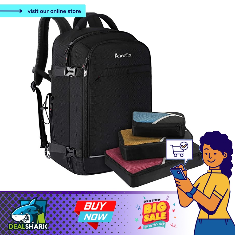 (readystock) Asenlin 40L Travel Backpack for Women Men，17 Inch Laptop ...
