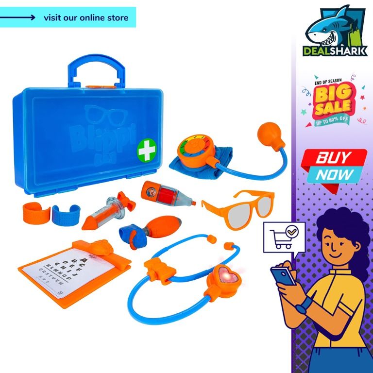 (readystock) Blippi Doctor Playset - Stethoscope, Glasses, Blood ...