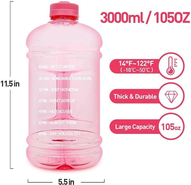 (readystock) GEMFUL 3 Liter Big Motivational Water Bottle 0.8 Gallon ... (readystock) GEMFUL 3 Liter Big Motivational Water Bottle 0.8 Gallon ...
