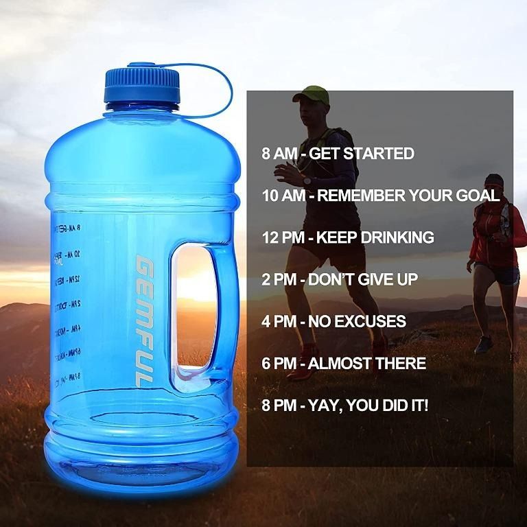 (readystock) GEMFUL 3 Liter Big Motivational Water Bottle 0.8 Gallon ... (readystock) GEMFUL 3 Liter Big Motivational Water Bottle 0.8 Gallon ...