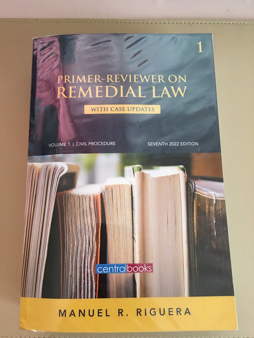 law books for sale: REVIEWER ON REMEDIAL LAW BY RIGUERA (2022, VOL. 1 ...
