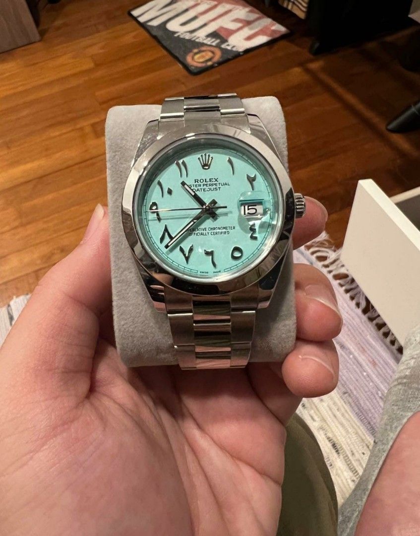 Rolex DateJust 41mm 126300 Tiffany Blue, Luxury, Watches on Carousell