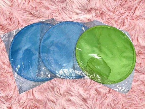 Round Foldable Fan Plain Colorful Frisbee Fan, Furniture & Home Living ...