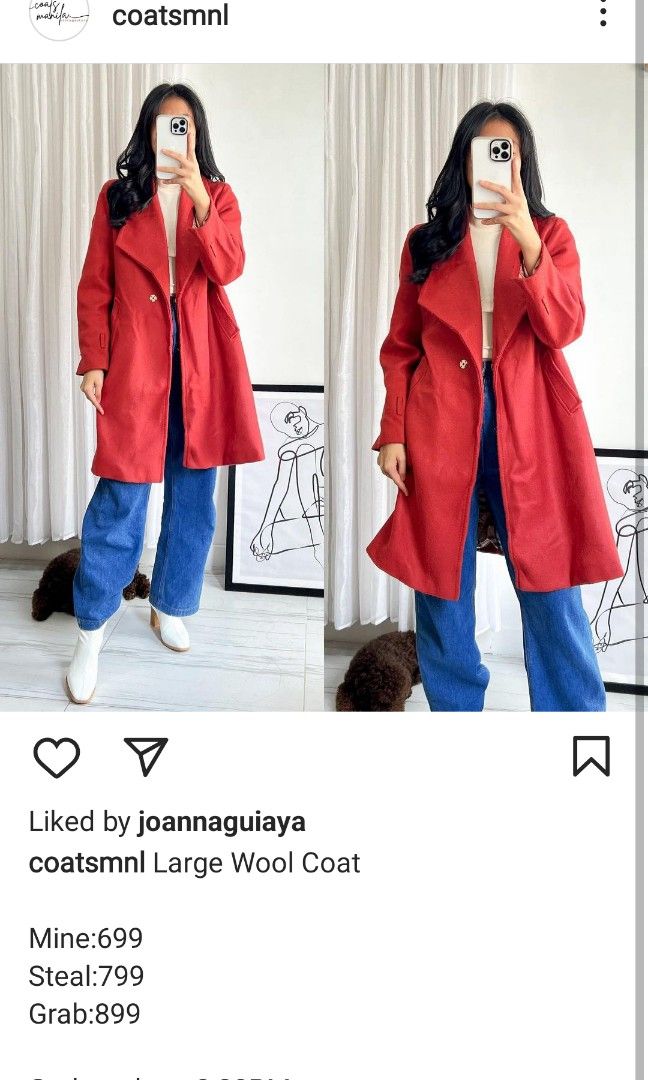 Rust color Wool Coat, Women's Fashion, Coats, Jackets and Outerwear on ...