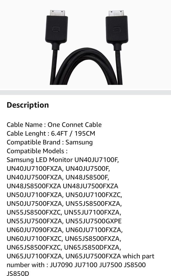Samsung Mini One Connect & Mini Cable for Samsung Jack Pack box, TV & Home Appliances, TV ...