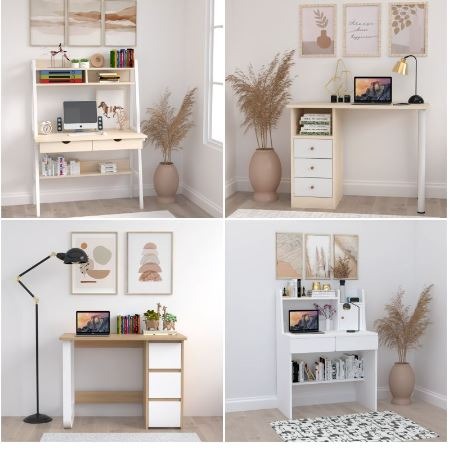 Scandinavian Study table with shelves Home Furniture Desk Furniture ...