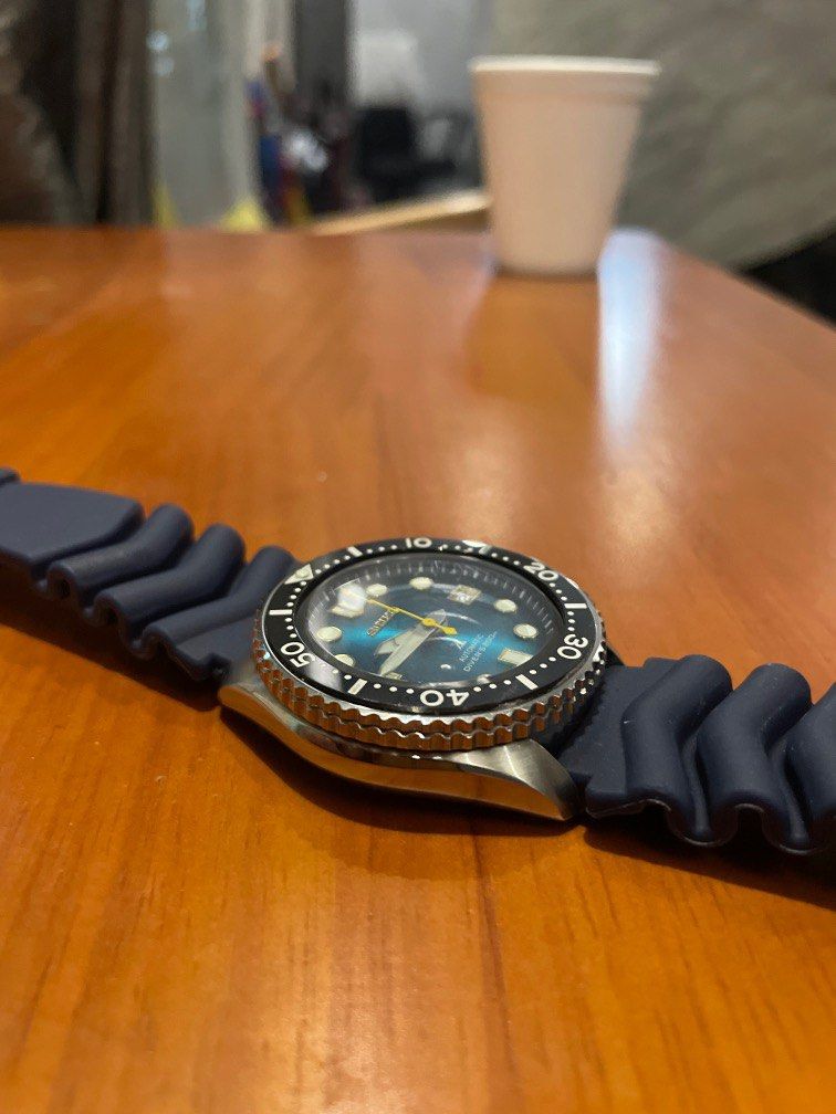 Seiko mod diver deep blue, Luxury, Watches on Carousell