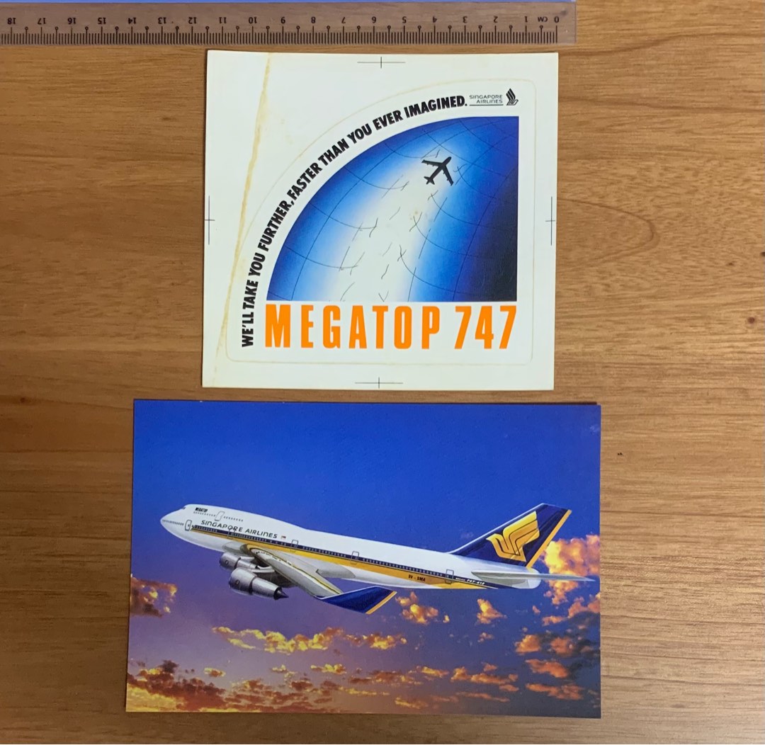 SIA Singapore Airlines Megatop 747 airplane postcard and special ...