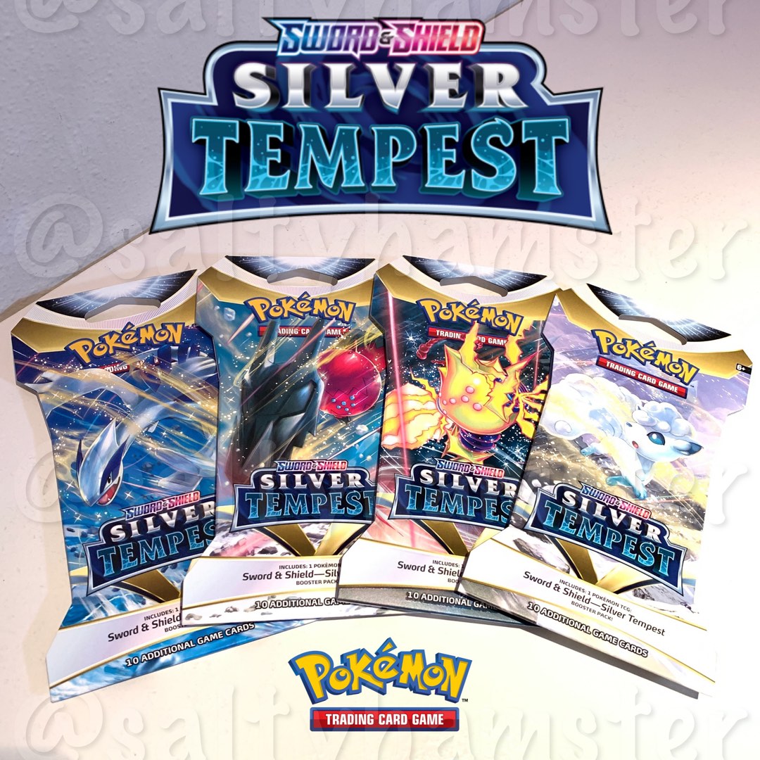 Silver Tempest Sleeved Booster Packs Pokemon TCG Trading Card Game lugia v vstar crown zenith ...