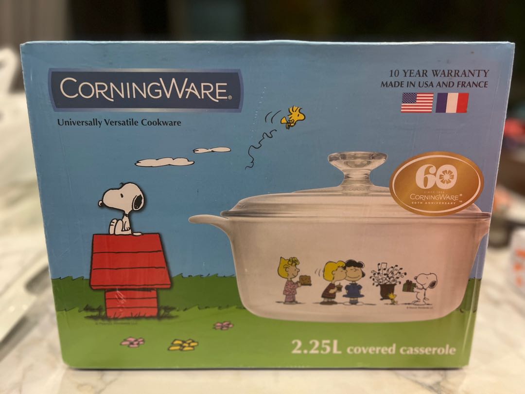 Snoopy corningware casserole, Furniture & Home Living, Kitchenware ...