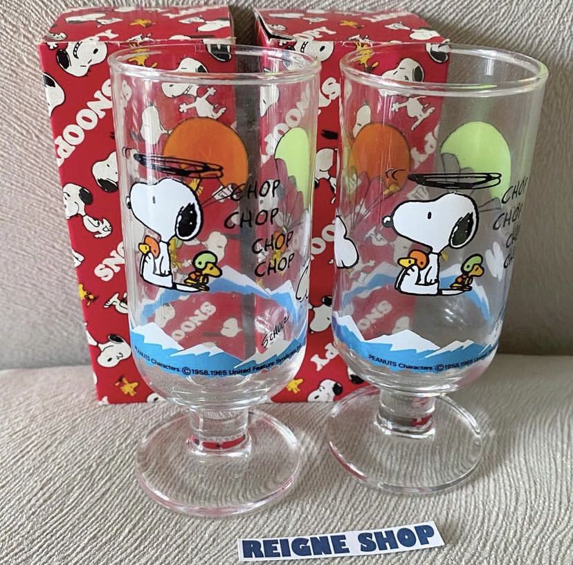 SNOOPY FOOTED GLASS SET, Furniture & Home Living, Kitchenware ...