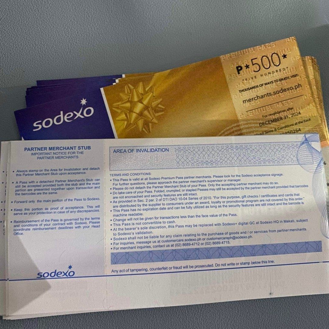 SODEXO Premium Pass No expiry, Tickets & Vouchers, Vouchers on Carousell
