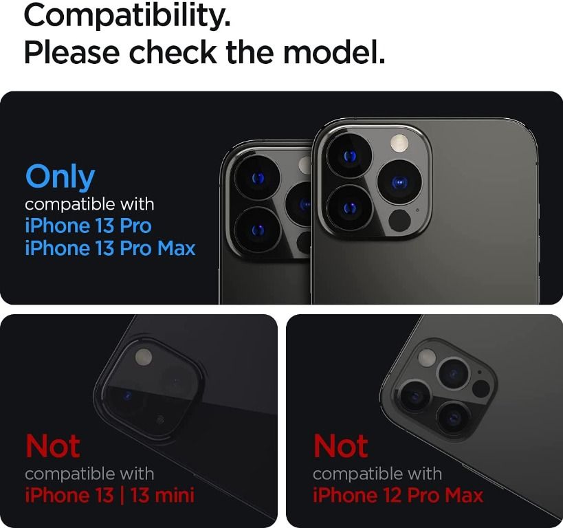 Spigen Optik Tempered Glass Camera Lens Protector for iPhone 13 Pro and iPhone 13 Pro Max - 2 ...