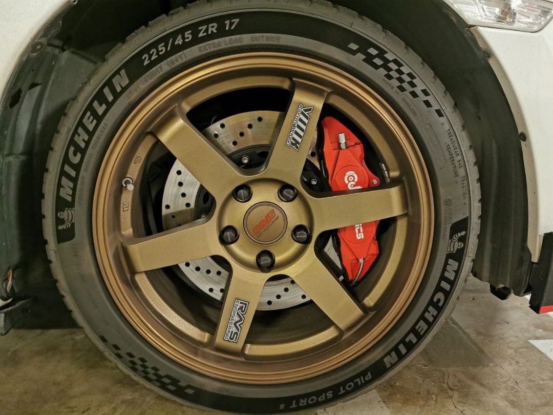 Rays Volk Racing TE37 Design Rims 17" w Michelin PS5 Tyres, Car ...